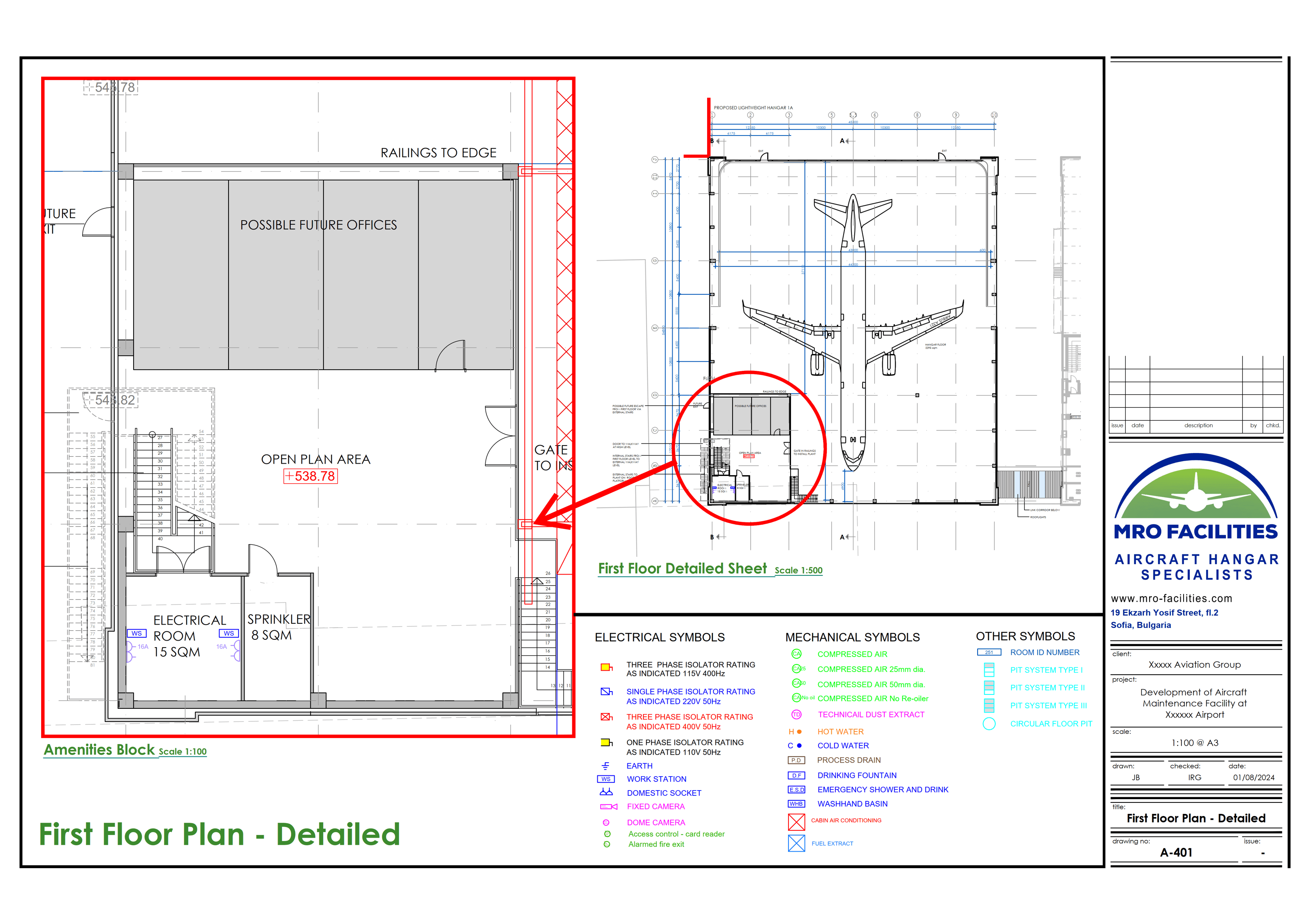 SampleDWG_First Floor Plan - Detailed - MRO Facilities